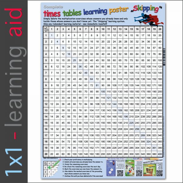 Complete times table learning poster "Skipping" – pep-media Shop